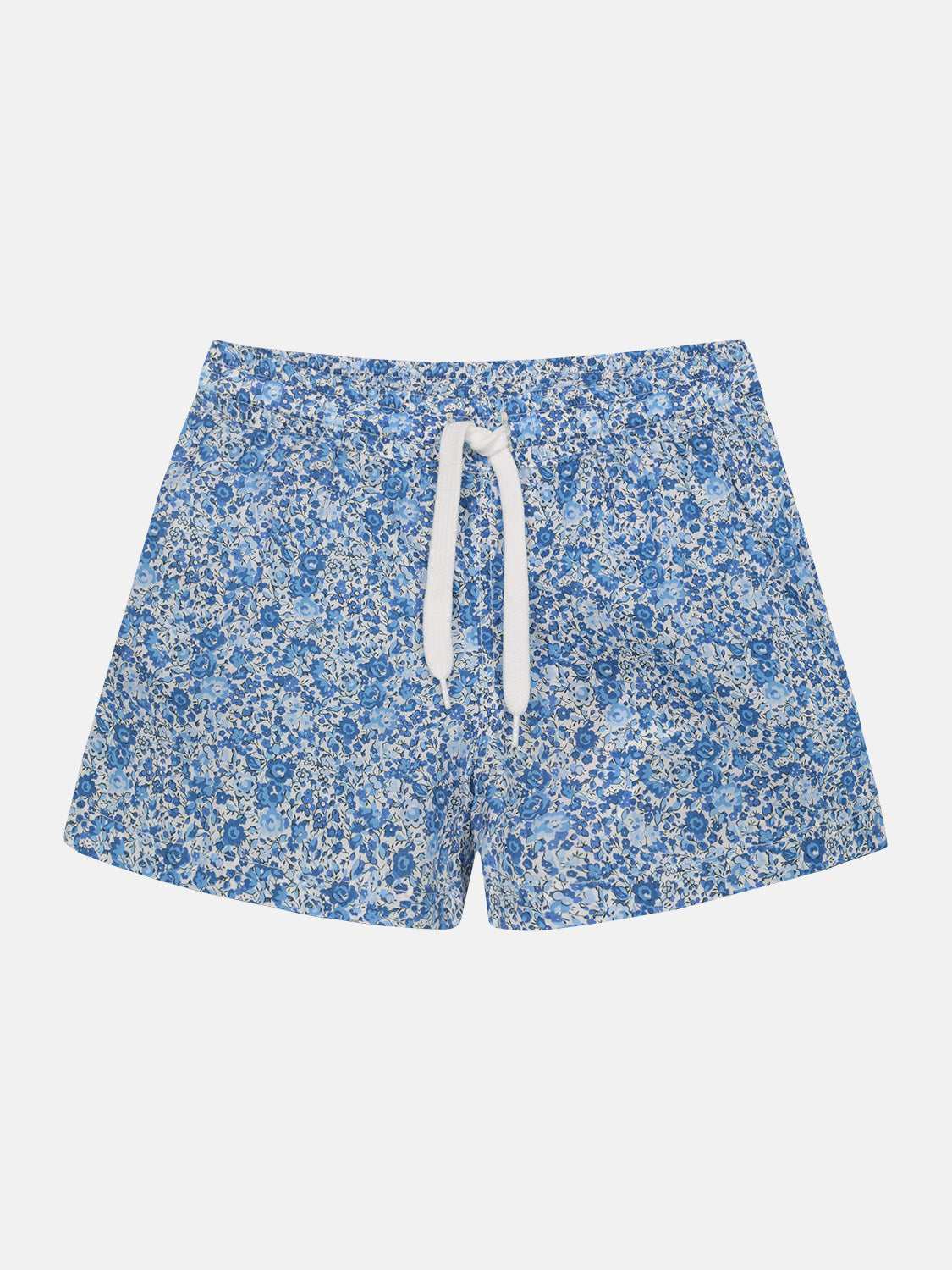 Costume Tessuto Tecnico a pantaloncino Fiori Blu