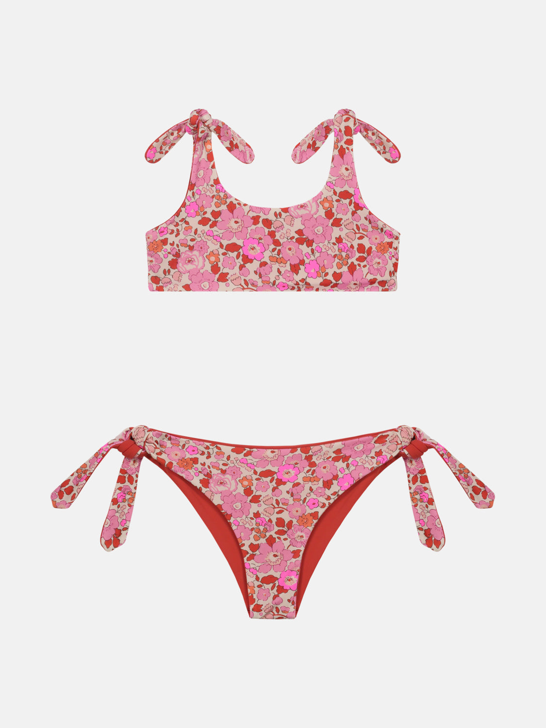 Bikini Bambina Double Fiocchi Liberty Betsy Fluo Fuxia