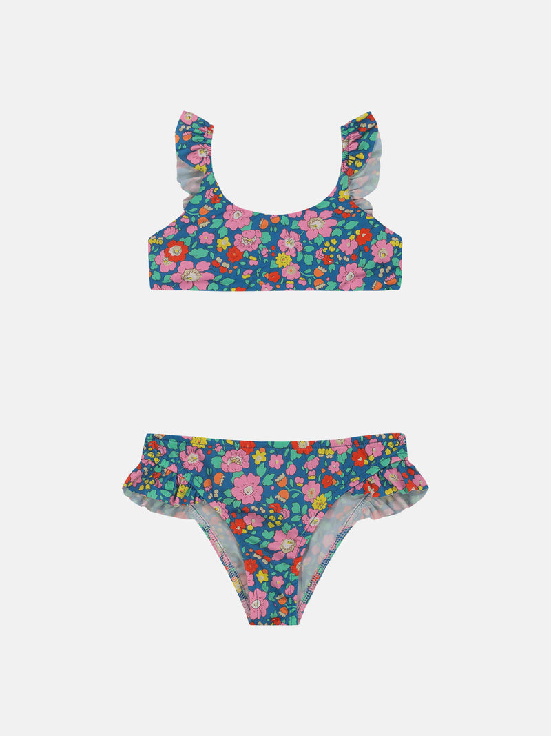 Bikini Bambina Slip Girogamba Liberty Betsy Mix Blu