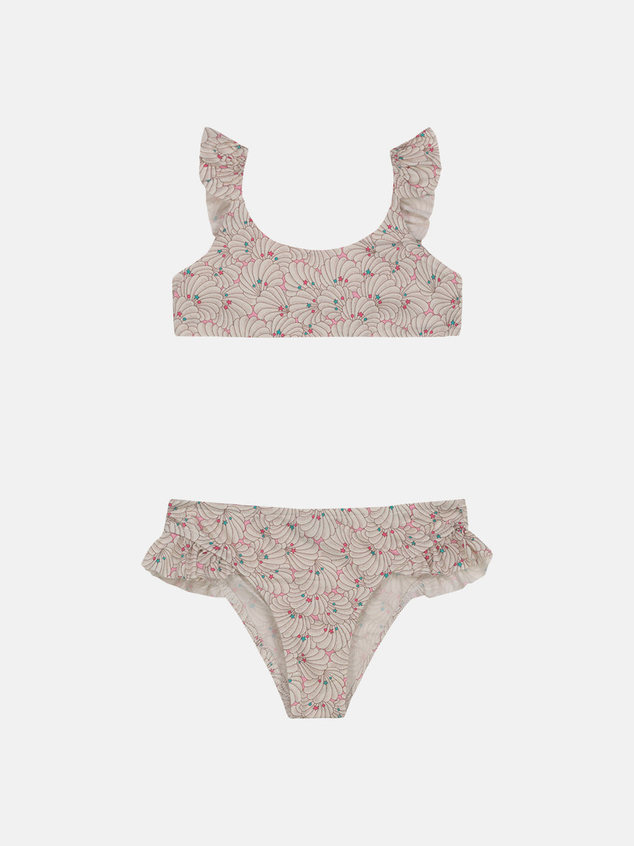Bikini Bambina Slip Girogamba Liberty Conchiglie