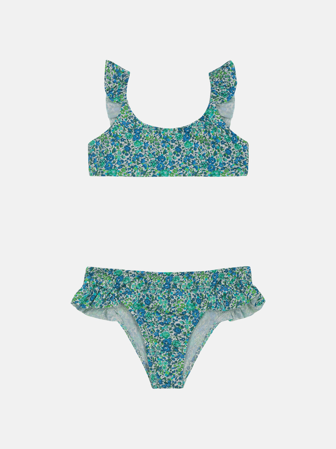 Bikini Bambina Slip Girogamba Liberty Emma Verde Acqua