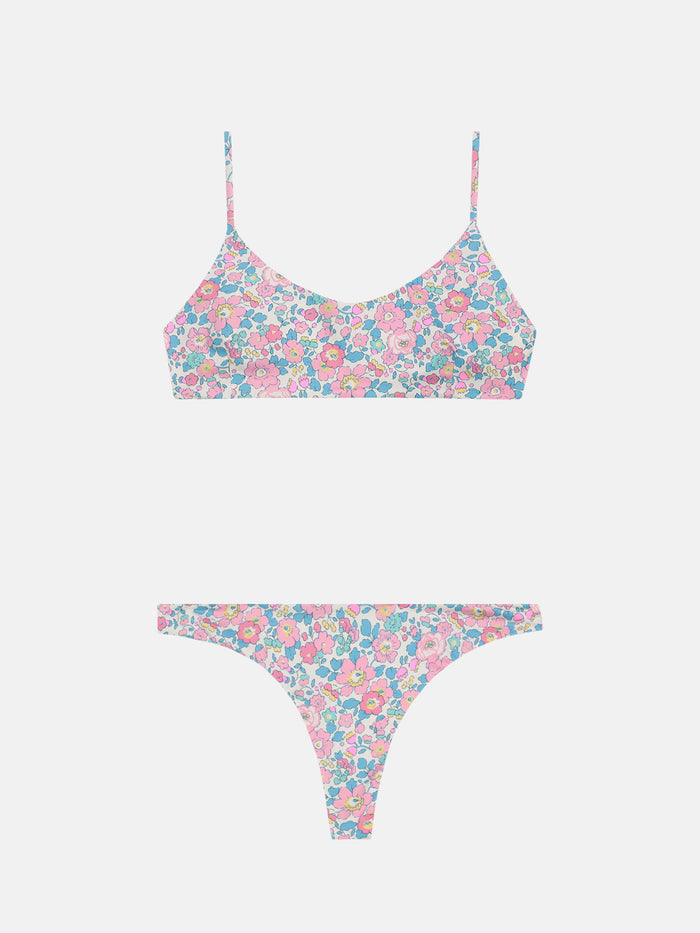 Bikini Donna Slip Brasiliana Fascia Lycra Liberty Betsy Fluo Rosa Azzu