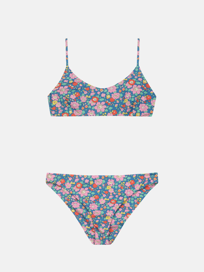 Bikini Donna Slip classico Fascia Lycra Liberty Betsy Mix Blu